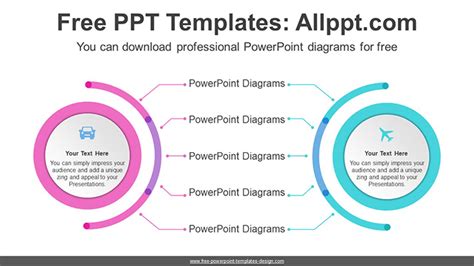 Compare Circle Banners Powerpoint Diagram Template For Free