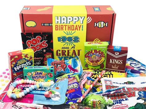 Buy Retro Candy Yum ~ 1982 40th Birthday Decade 80s Candy T Basket