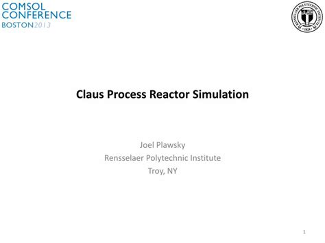 Pdf Claus Process Reactor Simulation Comsol Process Reactor