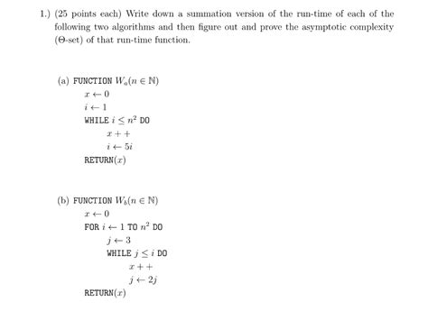 Solved 1 25 Points Each Write Down A Summation Version