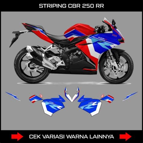 Jual STICKER CBR 250 RR EDISI HRC TRI COLOR STRIPING LIS MOTOR HONDA
