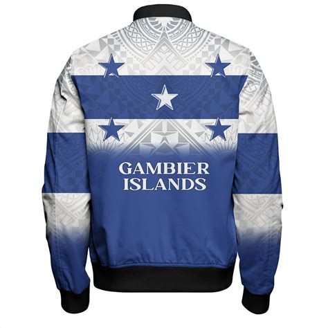 Gambier Islands Bomber Jacket Flag Color With Traditional Patterns