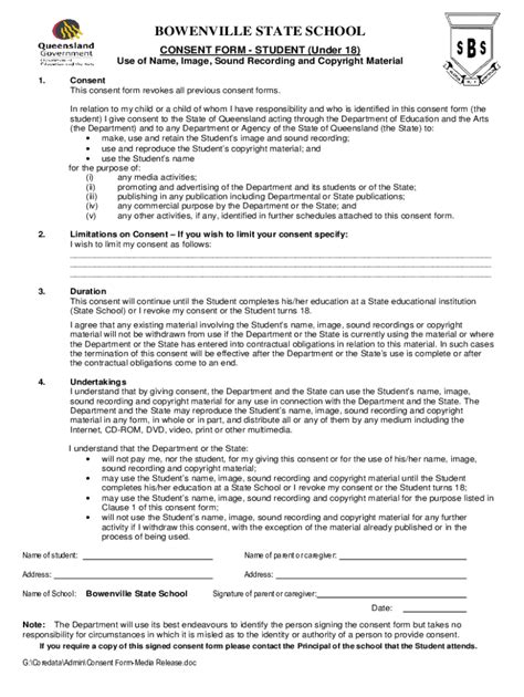 Fillable Online State School Consent Form Studylib Fax Email Print