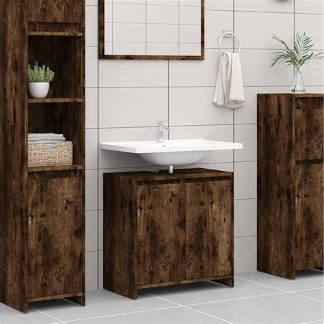 Oak Bathroom Cabinets Storage Bathroom Unit Set Vanity Basin Wall