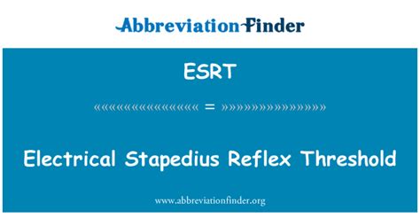 คำจำกดความของ ESRT ขดจำกดสะทอน Stapedius ไฟฟา Electrical