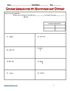 Unit Solving Inequalities Emerging Solving Compound Inequalitie Easy Edit