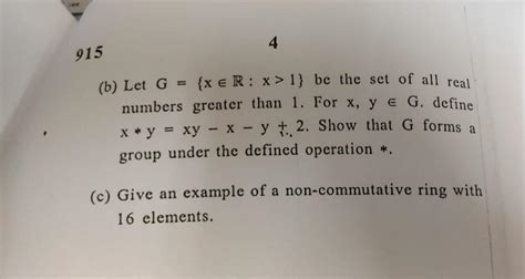 B Let G XR X Be The Set Of All Real Numbers Chegg Com