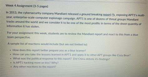 Solved Week 4 Assignment 35 Pages In 2013 The Chegg