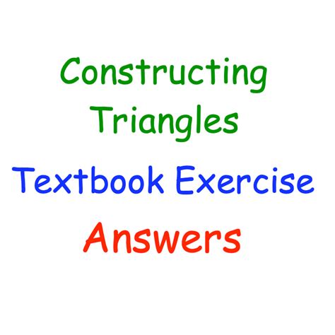Constructing Triangles Textbook Answers Corbettmaths
