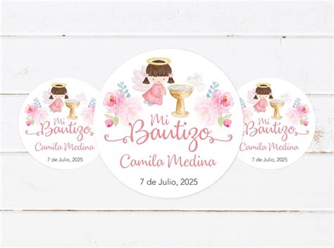 Baptism Sticker For Favors Stickers For Baptism Decoration Baptism Stickers Flowers Angel