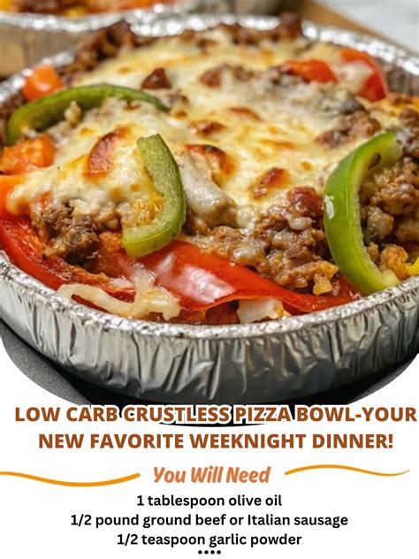 Low Carb Crustless Pizza Bowl