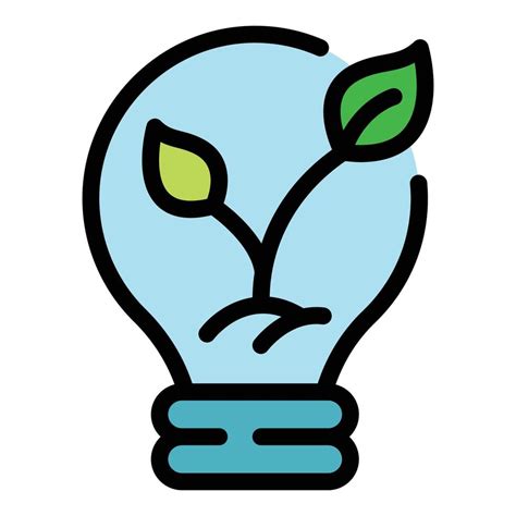 Bulb Nature Energy Icon Color Outline Vector 15067881 Vector Art At
