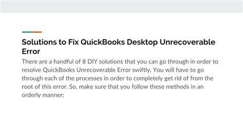 Ppt How To Fix Quickbooks Unrecoverable Error Powerpoint Presentation Id 11685976
