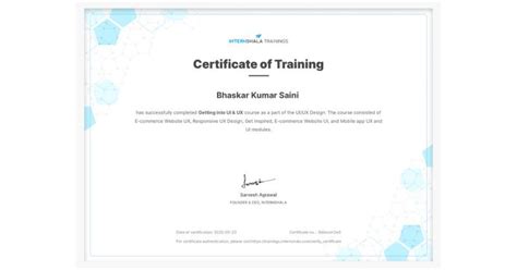 Successfully Completed The Getting Into Ui And Ux Training From Internshala Bhaskar Saini