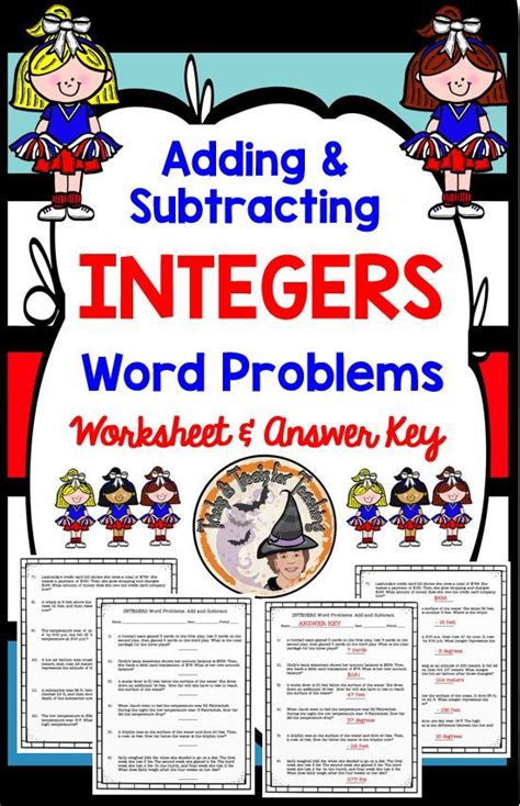 Adding And Subtracting Integers Word Problems Worksheet And Answer Key Integers Word Problems