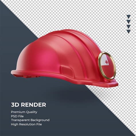 Premium Psd 3d Engineer Tonga Flag Rendering Left View