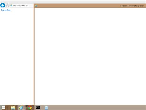 Internet Explorer Size And Placement Of Maximised Popup Via