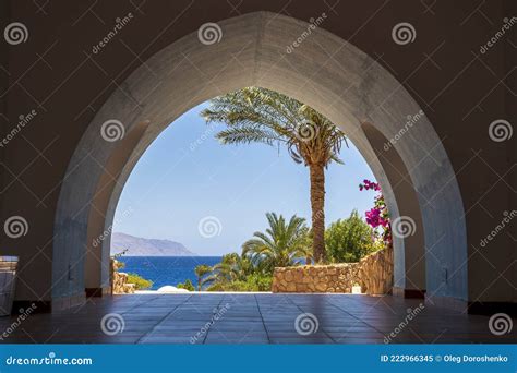 Beautiful Arched Window On A Yellow Brick Wall Background Architecture Stock Photography