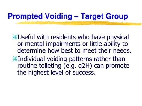Ppt Dealing With Urinary Incontinence Using Prompted Voiding An