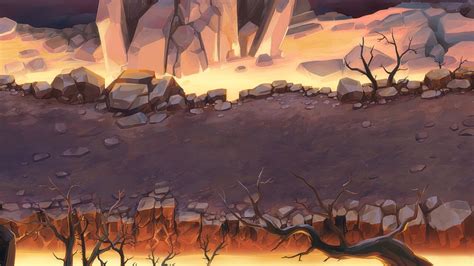 Volcano Game Background By Ludicarts