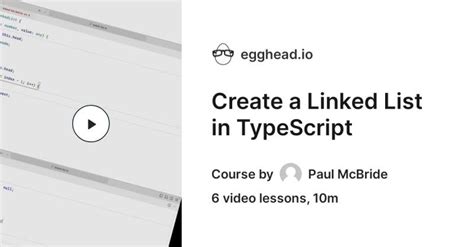 Paul Mcbride On Linkedin Create A Linked List In Typescript