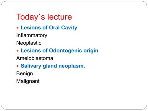 Lesions Of Oral Cavity And Salivary Gland Pptx