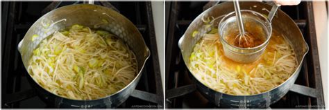 Miso Soup With Enoki Mushrooms And Ground Sesame エノキのごま味噌汁 • Just One