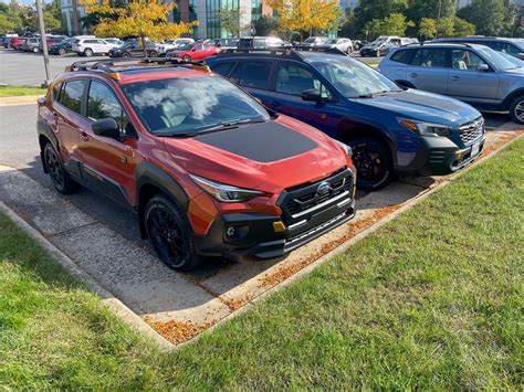 My Sun Blaze Pearl Crosstrek Wilderness Next To A Outback Wilderness