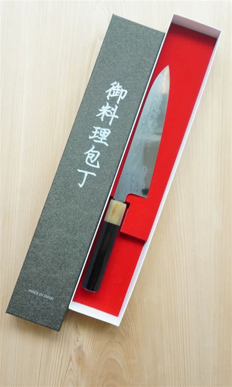 Nakagawa Satoshi x Myojin Naohito Blue 1 Damascus 210mm gyuto, ebony ...