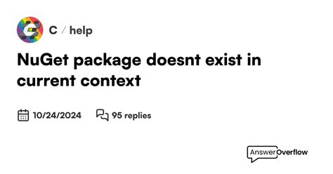 Nuget Package Doesnt Exist In Current Context C