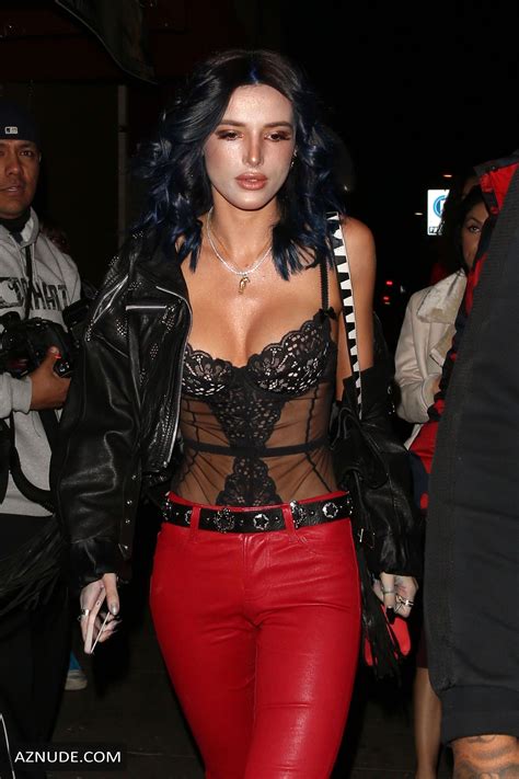 Bella Thorne Sexy Wears A Sheer Lace Bustier At Think Tank Gallery In