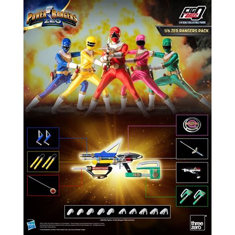 Power Rangers Zeo Rangers Figzero 16 Scale Action Figure 5 Pack