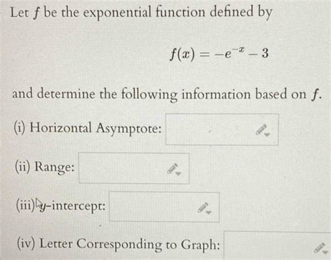 solved let ƒ be the exponential function defined by f x e x 3 and