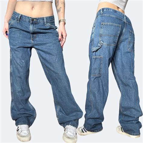 Vintage Baggy Cargo Jeans Pants By Early S Brand Depop