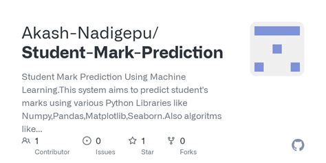 GitHub Akash Nadigepu Student Mark Prediction Student Mark