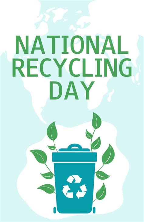 nacional reciclaje día noviembre cero residuos concepto vertical bandera Vector