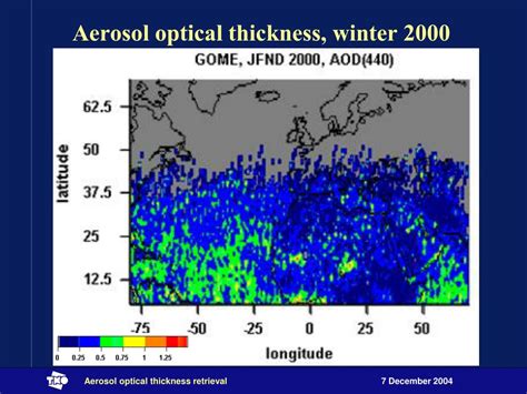 Ppt Aerosol Optical Thickness Retrieval Over Land And Water Using Sciamachygome Data