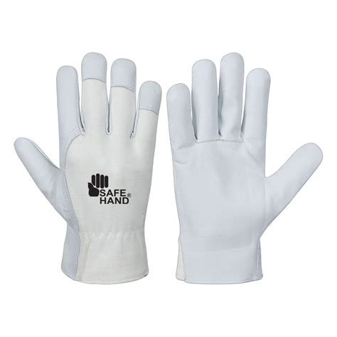 Elite Goatskin Assembly Gloves White Interlock Back