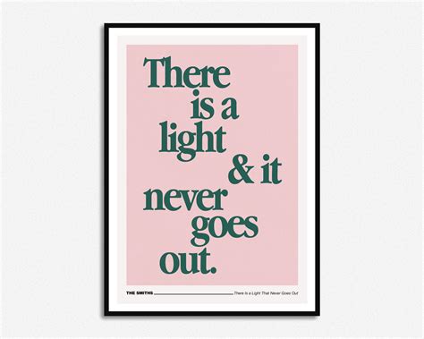 The Smiths There Is A Light That Never Goes Out Lyrics Print Etsy