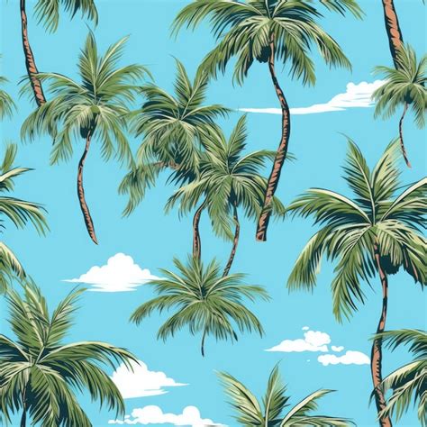 Premium Photo Seamless Pattern Coconut Tree