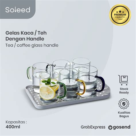 Jual SOLEED Gelas Kaca Teh Kopi Tea Coffee Glass Handle 400Ml Shopee