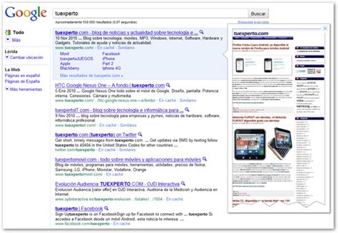 Google lanza la vista previa instantánea en las búsquedas