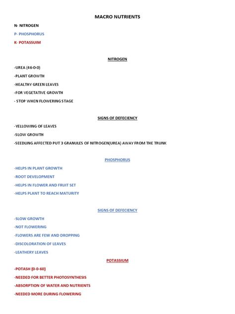 Macro Nutrients NPK | PDF