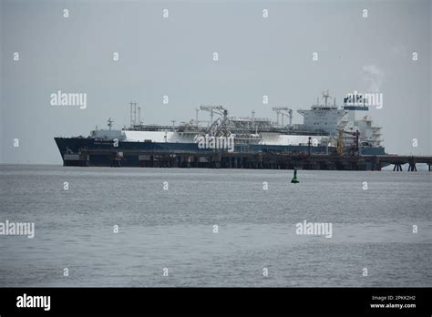 Lng Tanker HÖegh Esperanza At The Lng Terminal Wilhelmshaven Stock