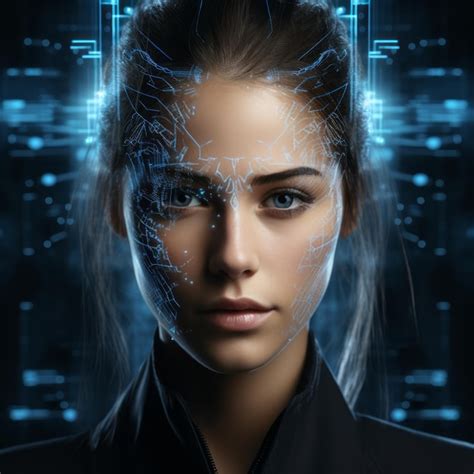 Premium Ai Image The Face Of A Woman With An Artificial Face