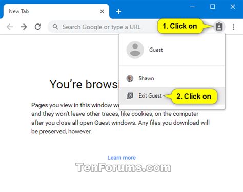 Open And Close Guest Mode Window In Google Chrome Tutorials
