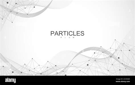 Abstract Scientific Background With Dynamic Particles Wave Flow Plexus Stream Background 3d