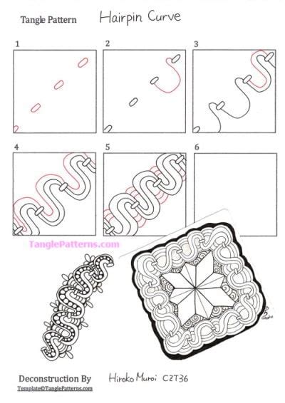 How To Draw HAIRPIN CURVE TanglePatterns Com