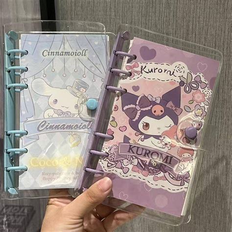 三麗鷗 Sanrio Kuromi Cinnamoroll Sanrio 活頁活頁夾筆記本卡哇伊 6 環 Biner P 蝦皮購物