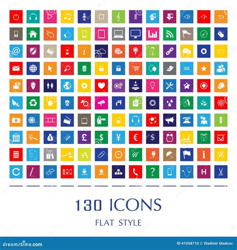 Vector Flat Style Web Icons Stock Vector Illustration Of Navigation